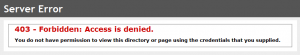 403 - Forbidden: Access is denied. You do not have permission to view this directory or page ...