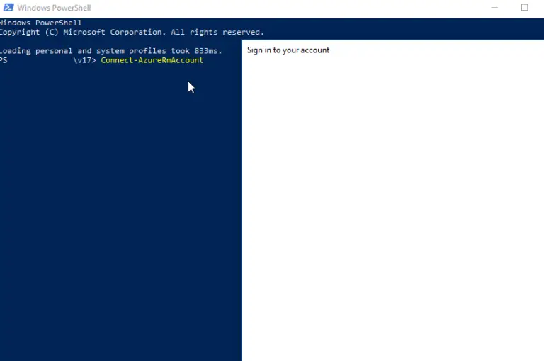 [solved] Azure Powershell Authentication Shows White Screen